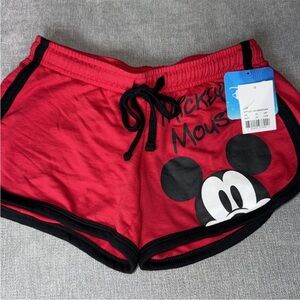 Disney | Shorts | Disney Mickey Mouse Character Knit Lounge Red Shorts ...